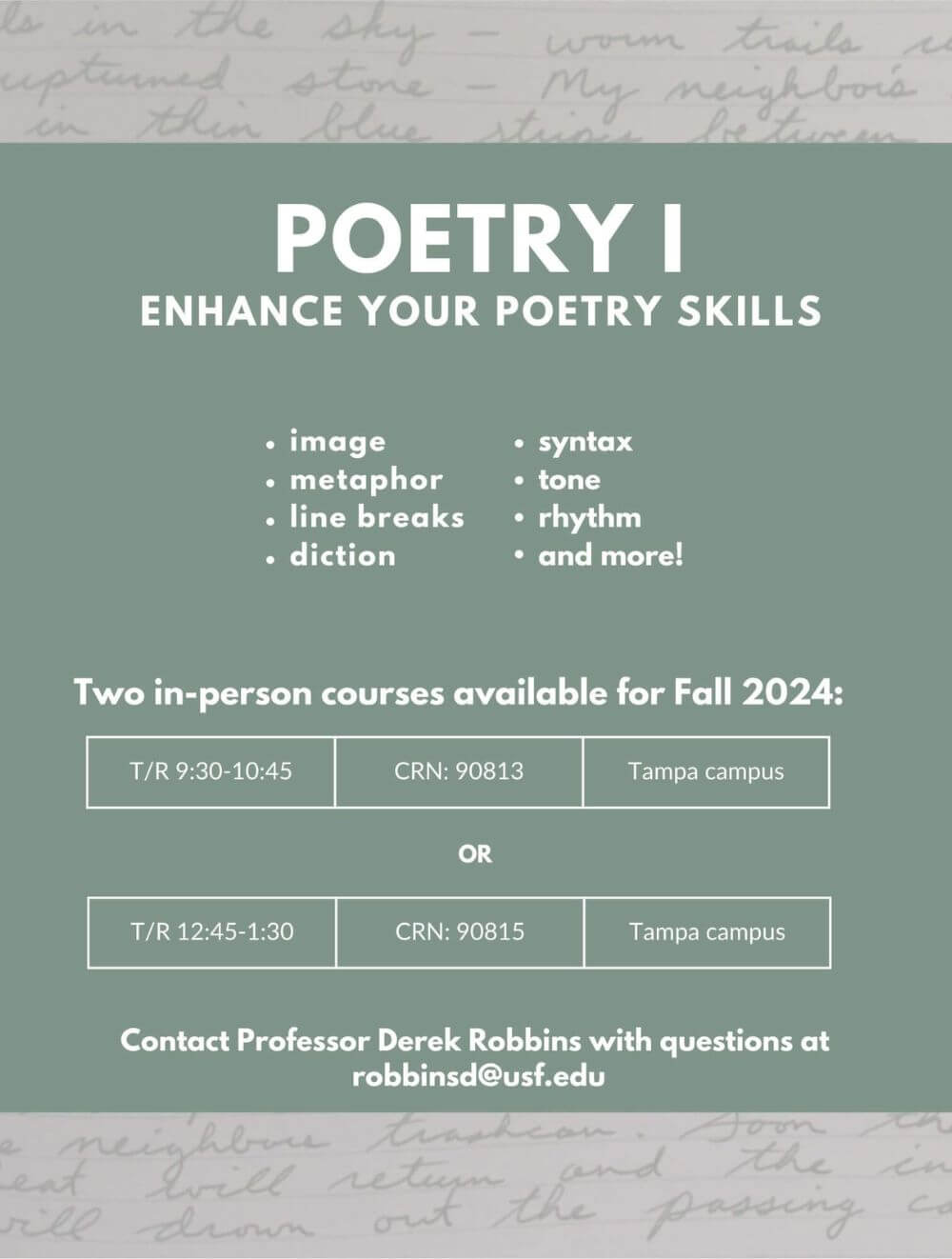 Courses | USF English | Undergraduate | University of South Florida