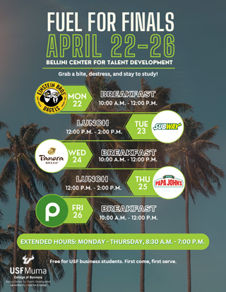 Fuel for Finals | USF Muma College of Business