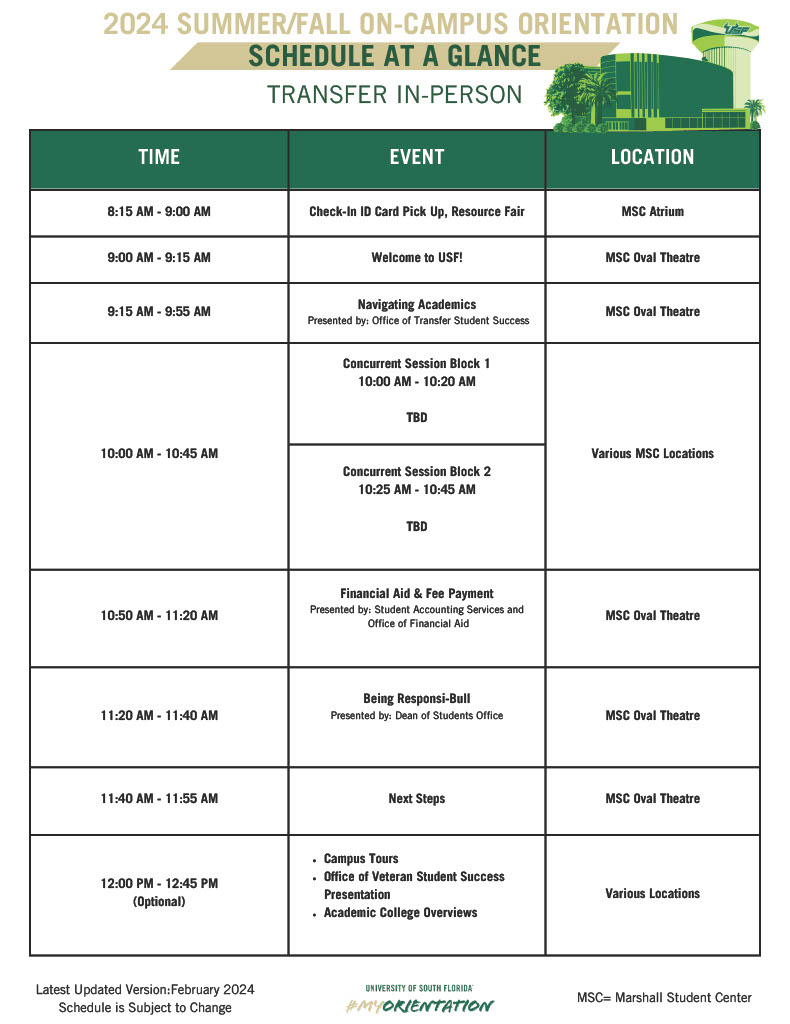 Tampa | Transfer Orientation | University of South Florida